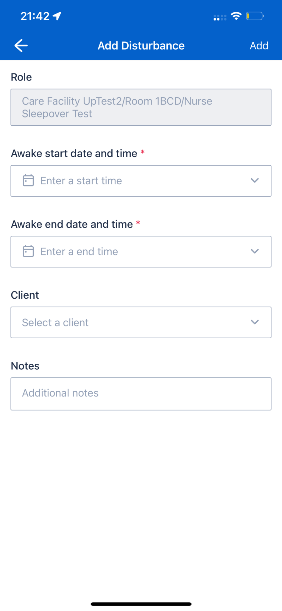 Sleepover Disturbance form logic with EasyEmployer – AU Healthcare