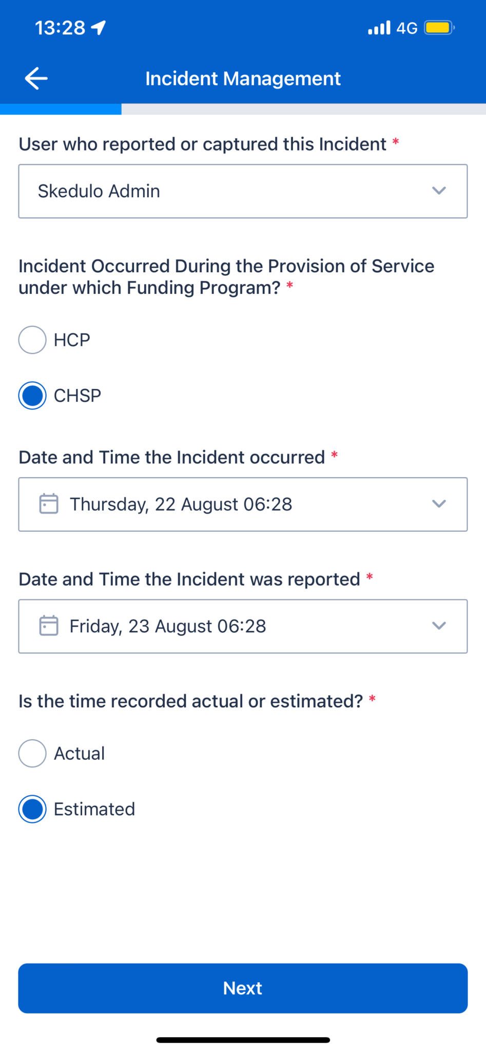Using the Incident form in the mobile app – AU Healthcare